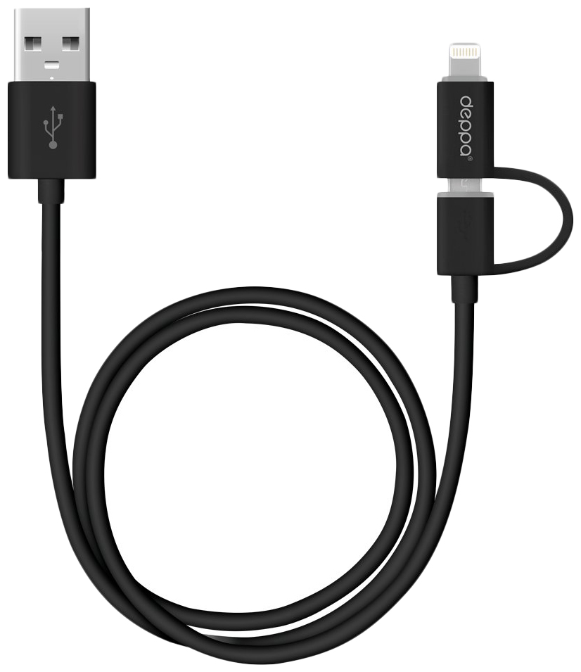 Кабель Deppa 72204 microUSB 1,2м Black