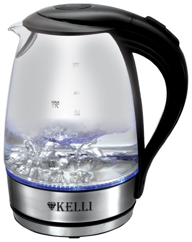 Чайник электрический KELLI KL-1462 1.7 л Transparent, Black