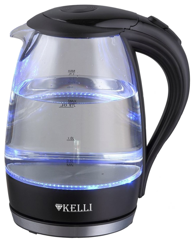 Чайник электрический KELLI KL-1483 1.7 л Transparent, Black