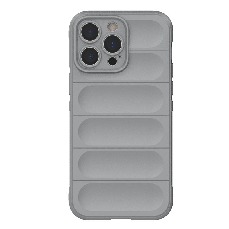 Противоударный чехол Flexible Case для iPhone 14 Pro (светло-серый)