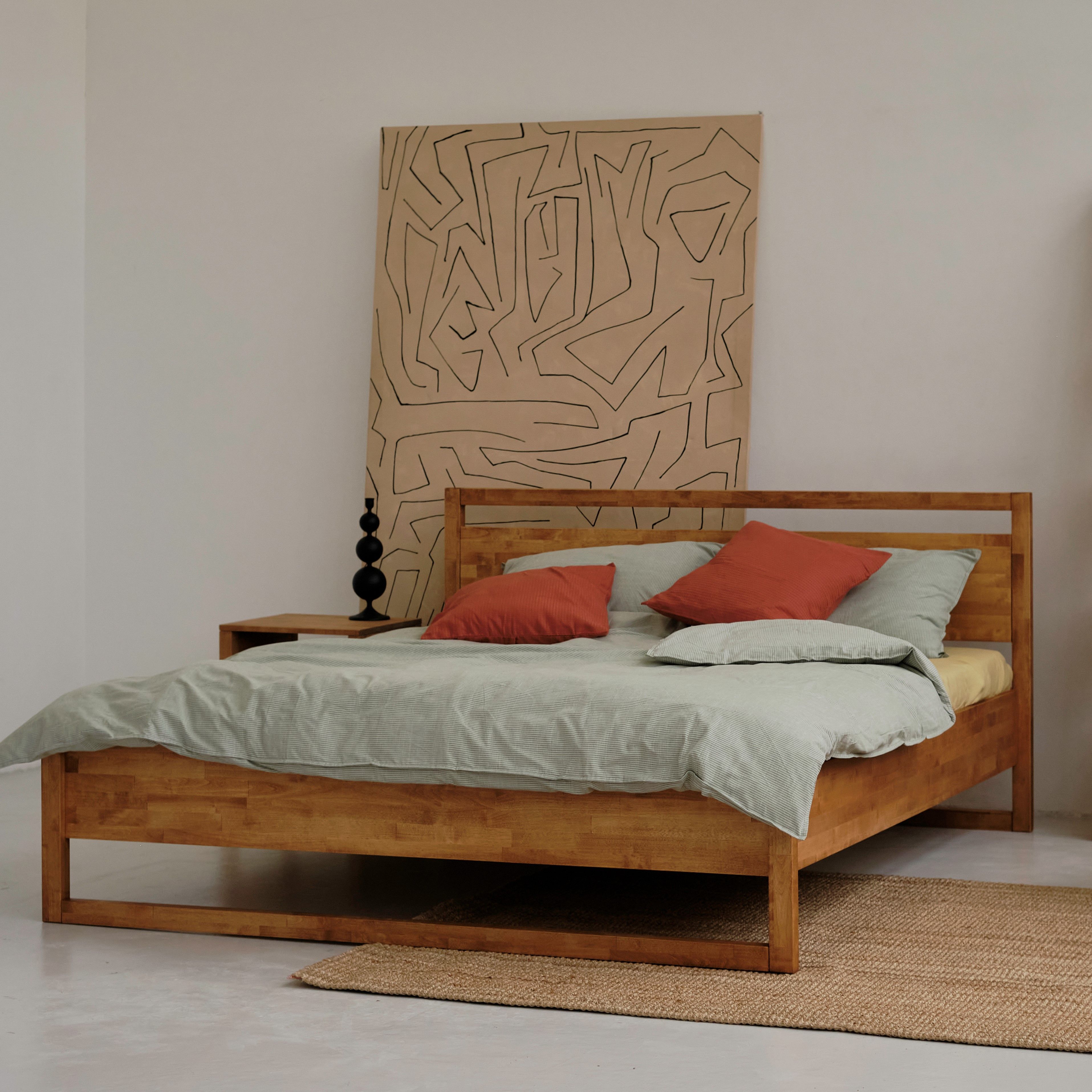 Кровать двуспальная деревянная Равновесие Next, 180х200 см, из массива березы
