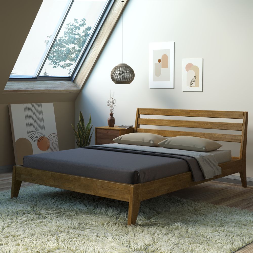 Кровать двуспальная деревянная Равновесие Olivia 160х200 см, из массива березы