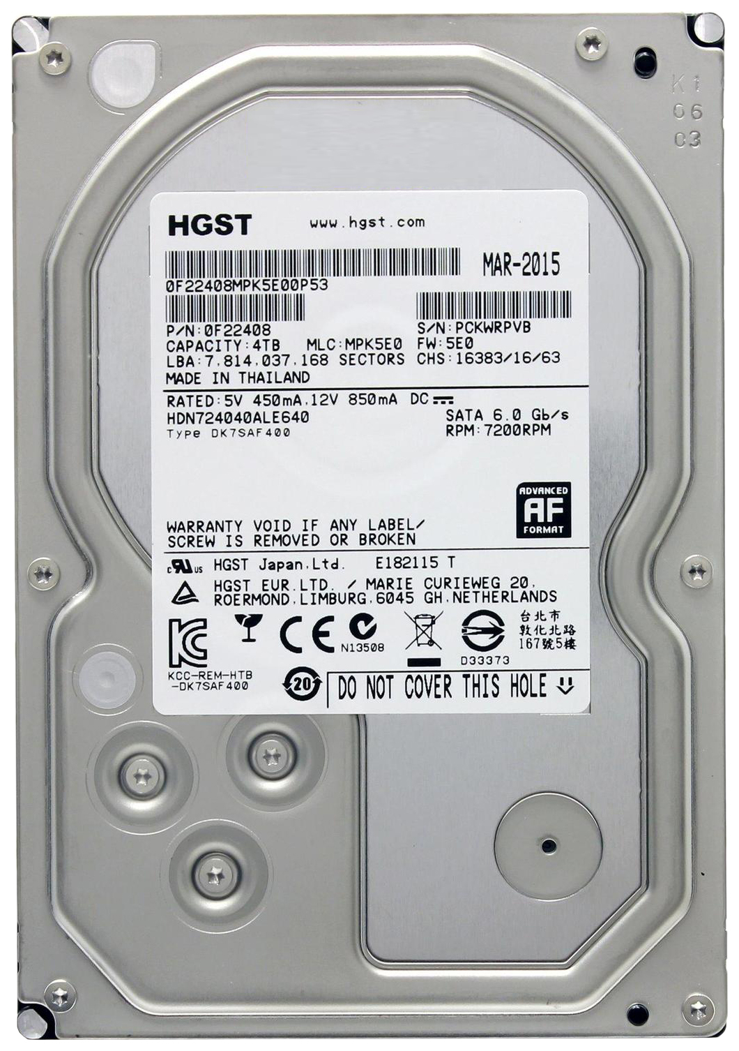 Жесткий диск HGST Deskstar 4ТБ (HDN724040ALE640)
