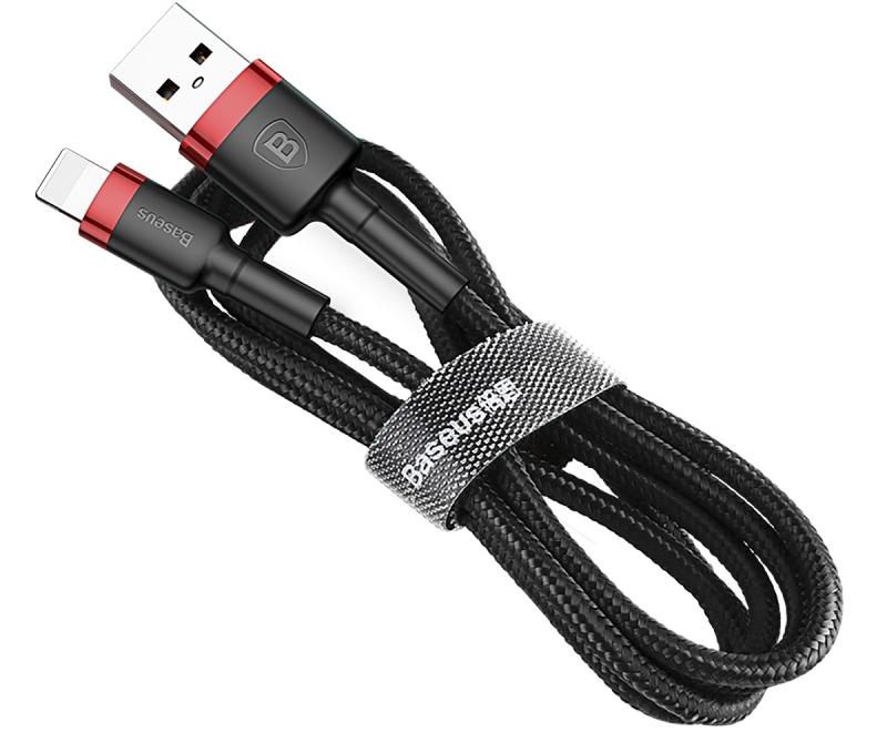 Кабель Baseus Kevlar Cable USB For Lightning 2A 0.5M Red/Black (CALKLF-A19)