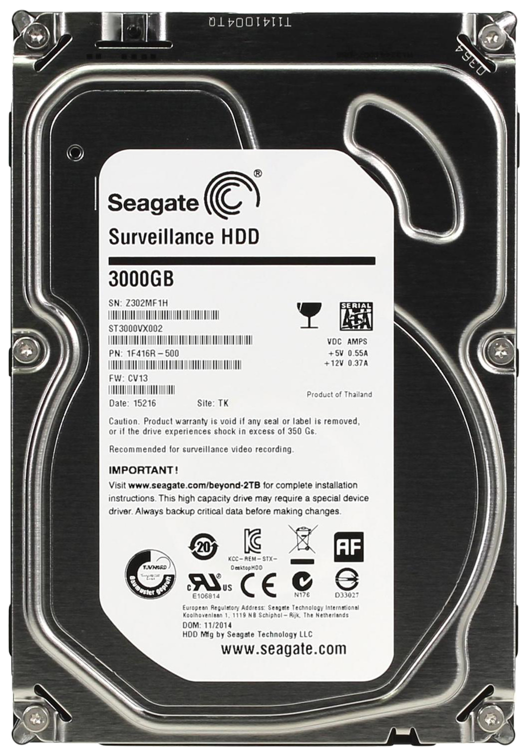 Жесткий диск Seagate Surveillance 3ТБ (ST3000VX002)