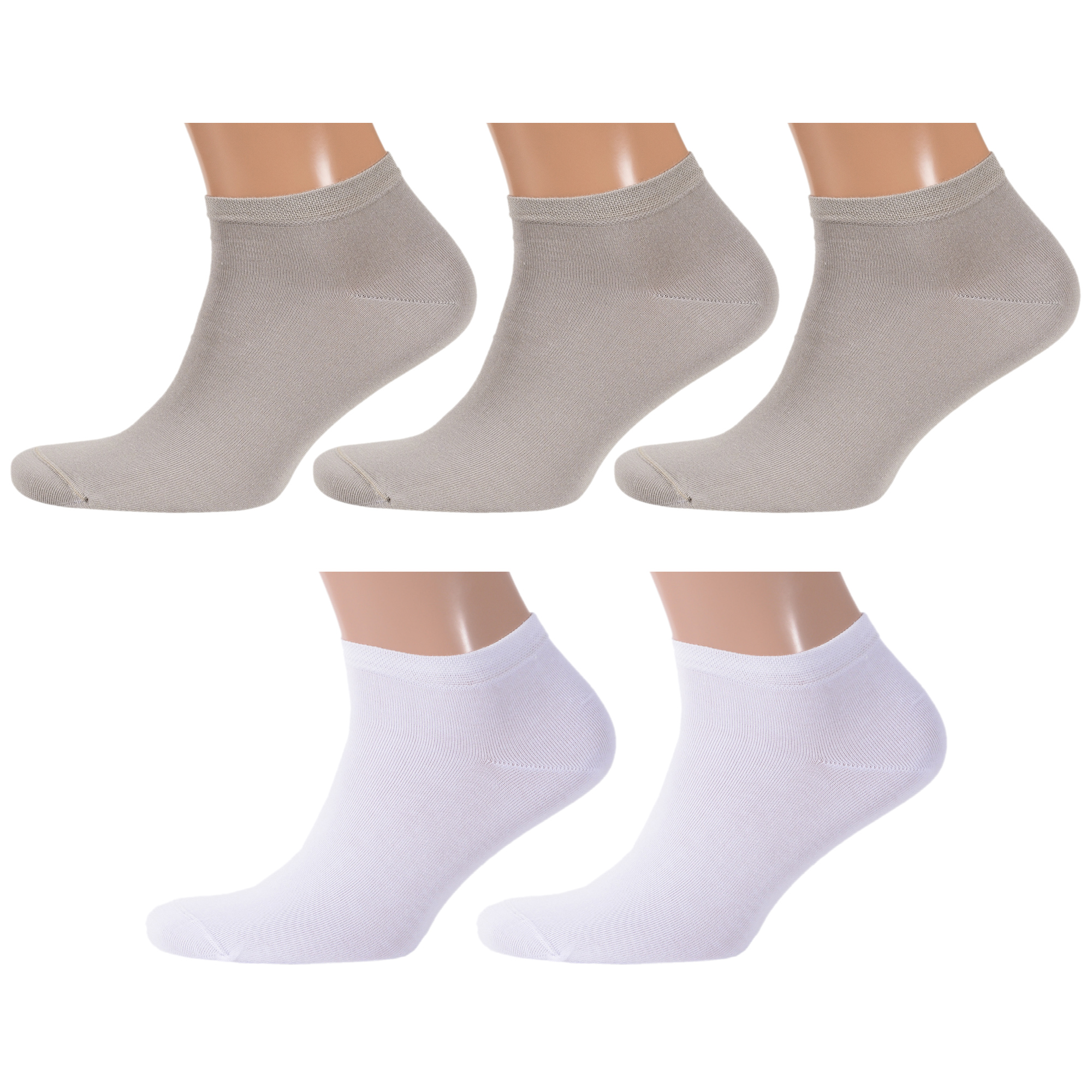 Комплект носков мужских Rusocks 5-М-2212 бежевых; белых 25