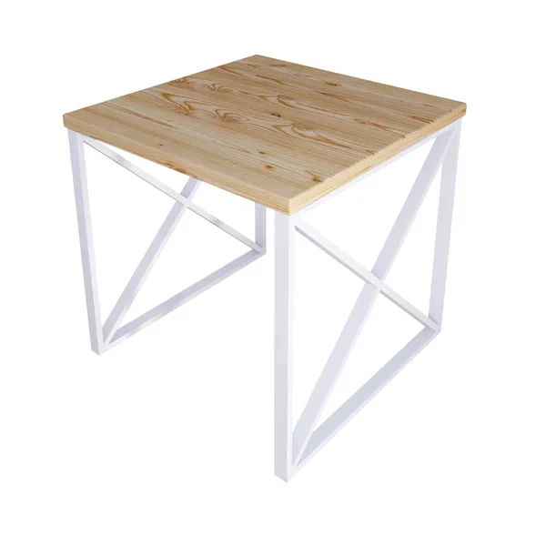 Стол кухонный Solarius Loft с крестообразными ножками 70x70х75, без покрытия, белые ножки