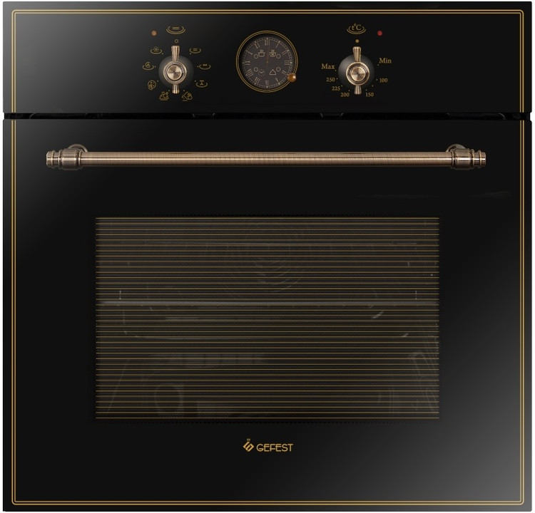 Встраиваемый электрический духовой шкаф GEFEST ДА 622-02 К83 черный, золотистый