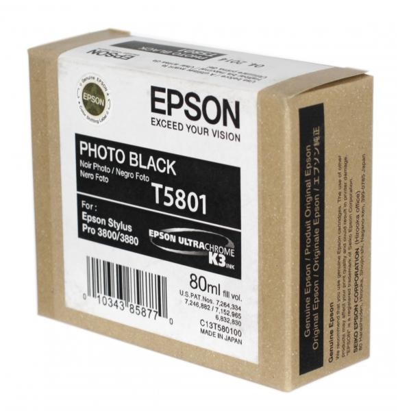 Картридж для струйного принтера Epson C13T580100, черный, оригинал