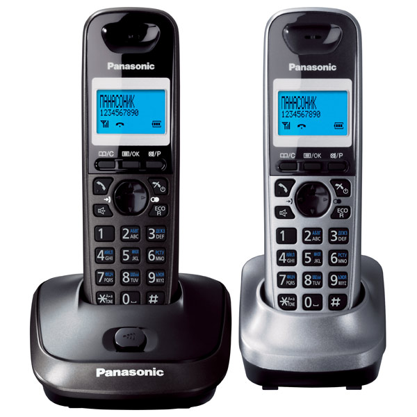 DECT телефон Panasonic KX-TG2512RU2 черный, серый