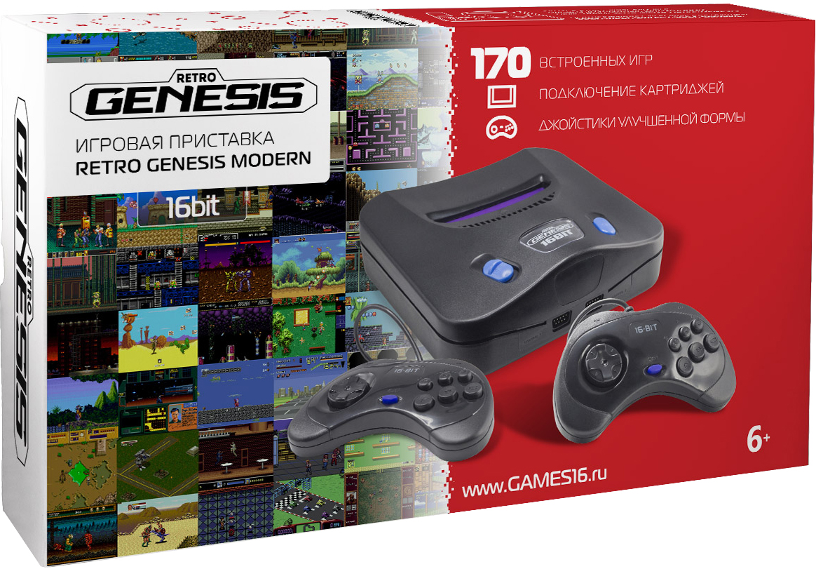 Игровая приставка SEGA Retro Genesis Modern ConSkDn56 Черный +170 игр