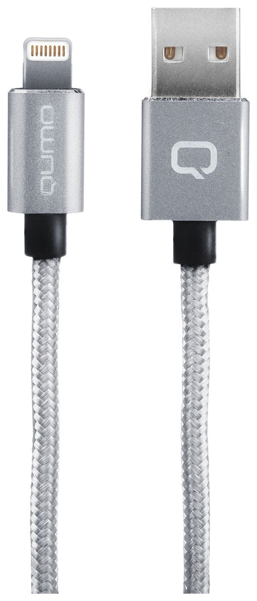 Кабель Qumo, MFI С48, Type-С-Apple 8 pin, 1м, 5В, 2,4A Grey