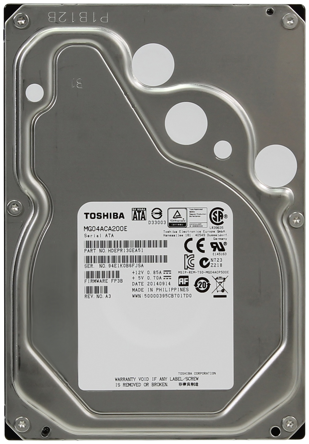 Жесткий диск Toshiba Enterprise Capacity 2ТБ (MG04ACA200E)