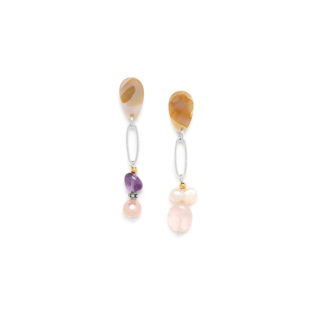 Серьги подвески из бижутерного сплава Nature Bijoux NB22.2-12-78005, жемчуг искусственный