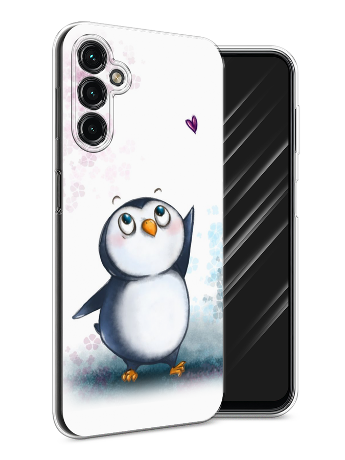 Чехол Awog на Samsung Galaxy A24 "Пингвин и сердечко"