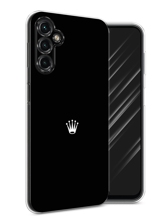 Чехол Awog на Samsung Galaxy A24 "Белая корона на черном фоне"