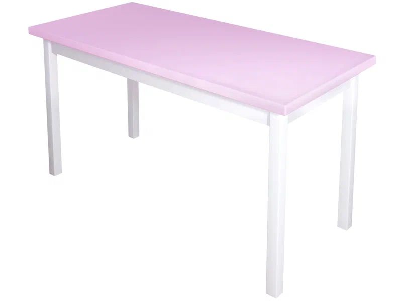 Стол кухонный Solarius Классика дерево 130х60х75, розовый с белыми ножками