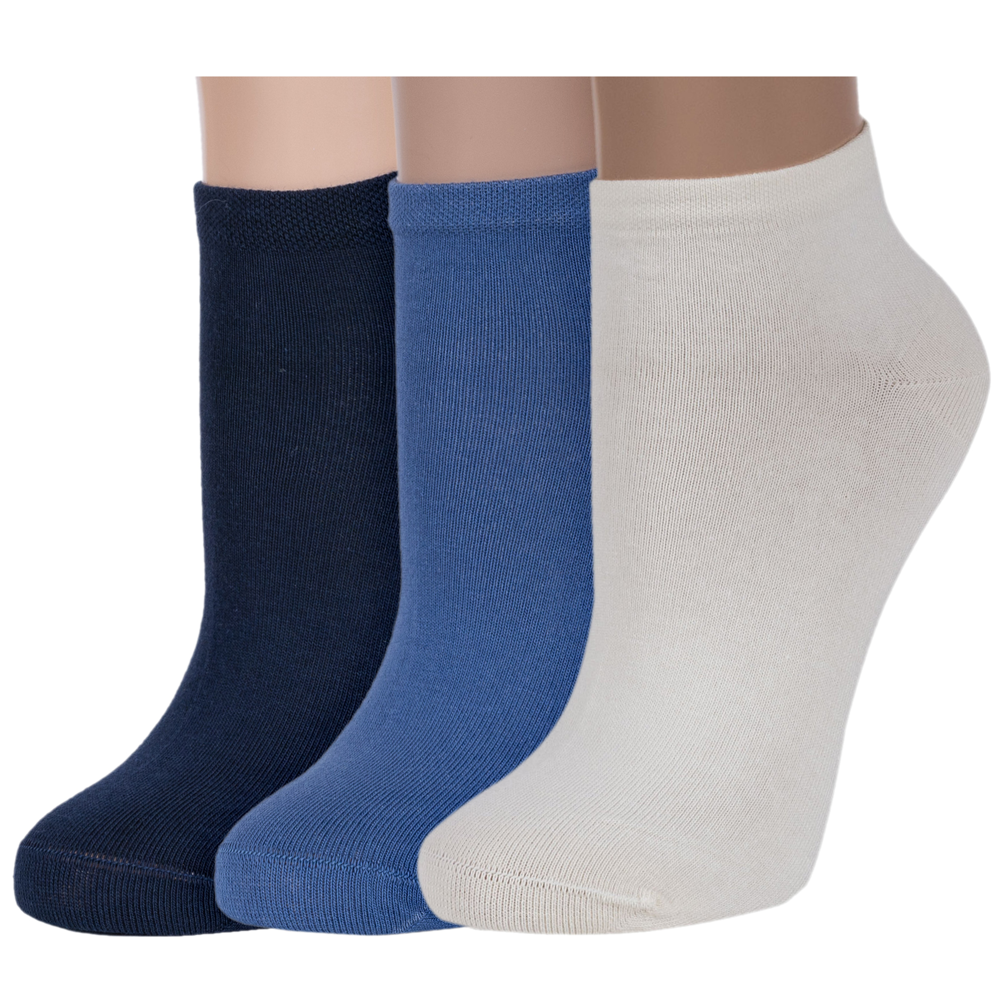Комплект носков женских Rusocks 3-Ж-1700 синих; бежевых 23-25