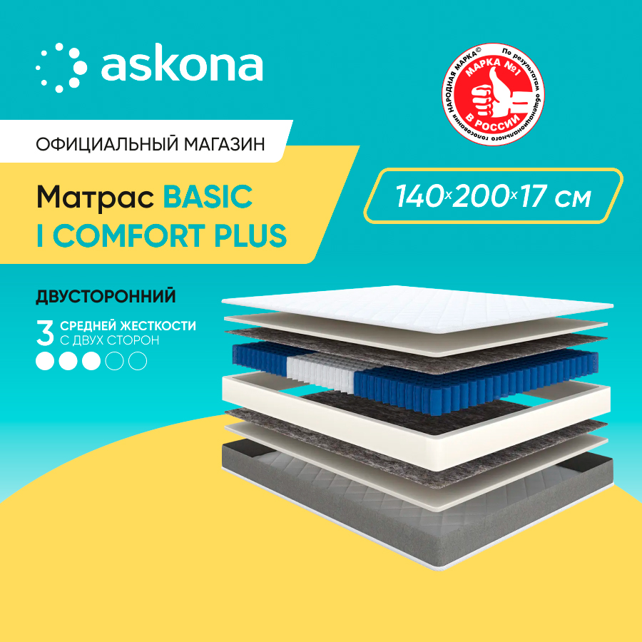Матрас Askona Basic i Comfort Plus 140х200