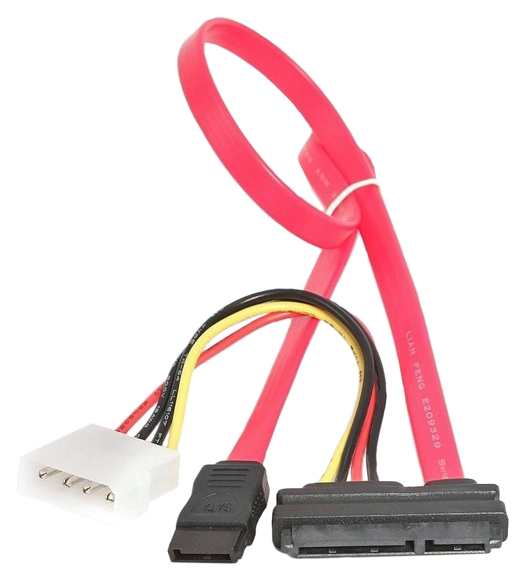 Кабель Gembird SATA 7+15 pin-SATA 7 pin/Molex, M-M 0,5м Black (CC-SATA-C1)