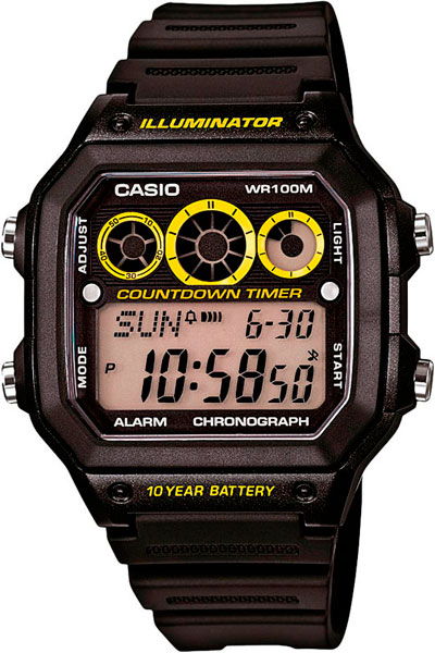 Наручные часы электронные мужские Casio Illuminator Collection AE-1300WH-1A