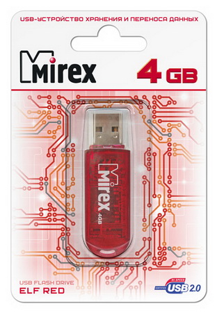 Флешка MIREX Elf 4ГБ Red (13600-FMURDE04)