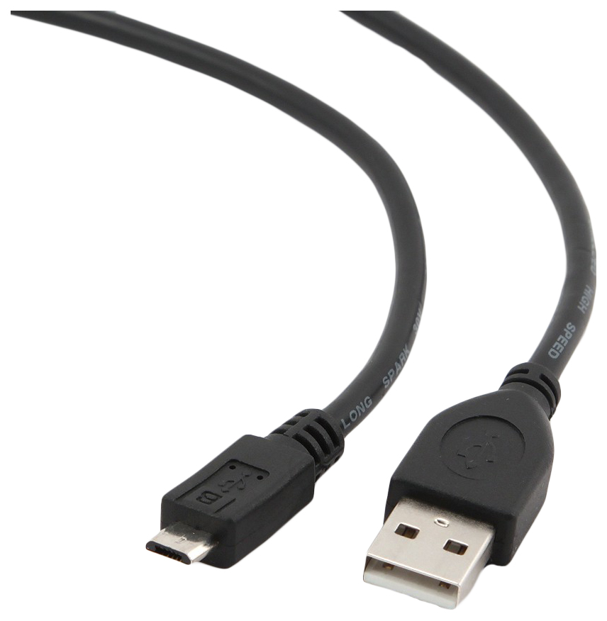 Кабель Gembird USB 2,0 Pro AM/microBM 5P, 0,5м, экран, черный, пакет CCP-mUSB2-AMBM-0,5M