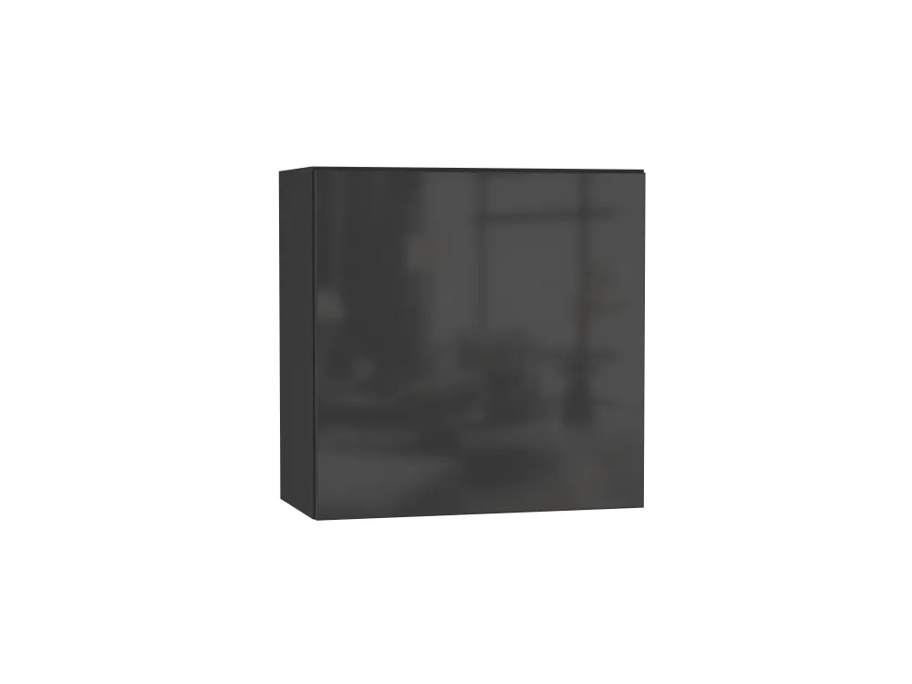 Шкаф навесной НК-Мебель POINT 60 Черный Глянец 60,4х60,4х29 см