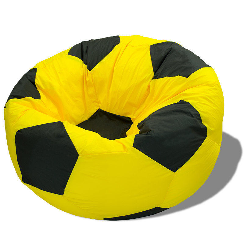 Кресло-мешок Puffmebel мяч XXL черный/желтый