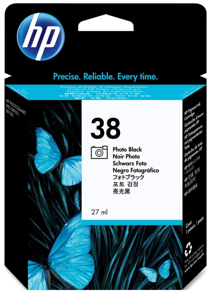 Картридж для струйного принтера HP 38 (C9413A) черный, оригинал