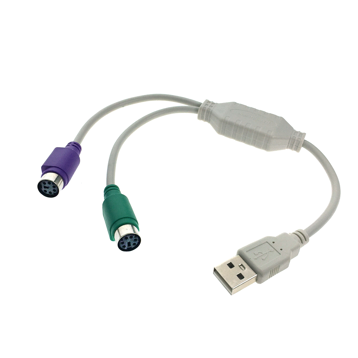 Кабель Espada USB A-2xPS/2 , M-F 0,2м White EUSBM/2XPS/220