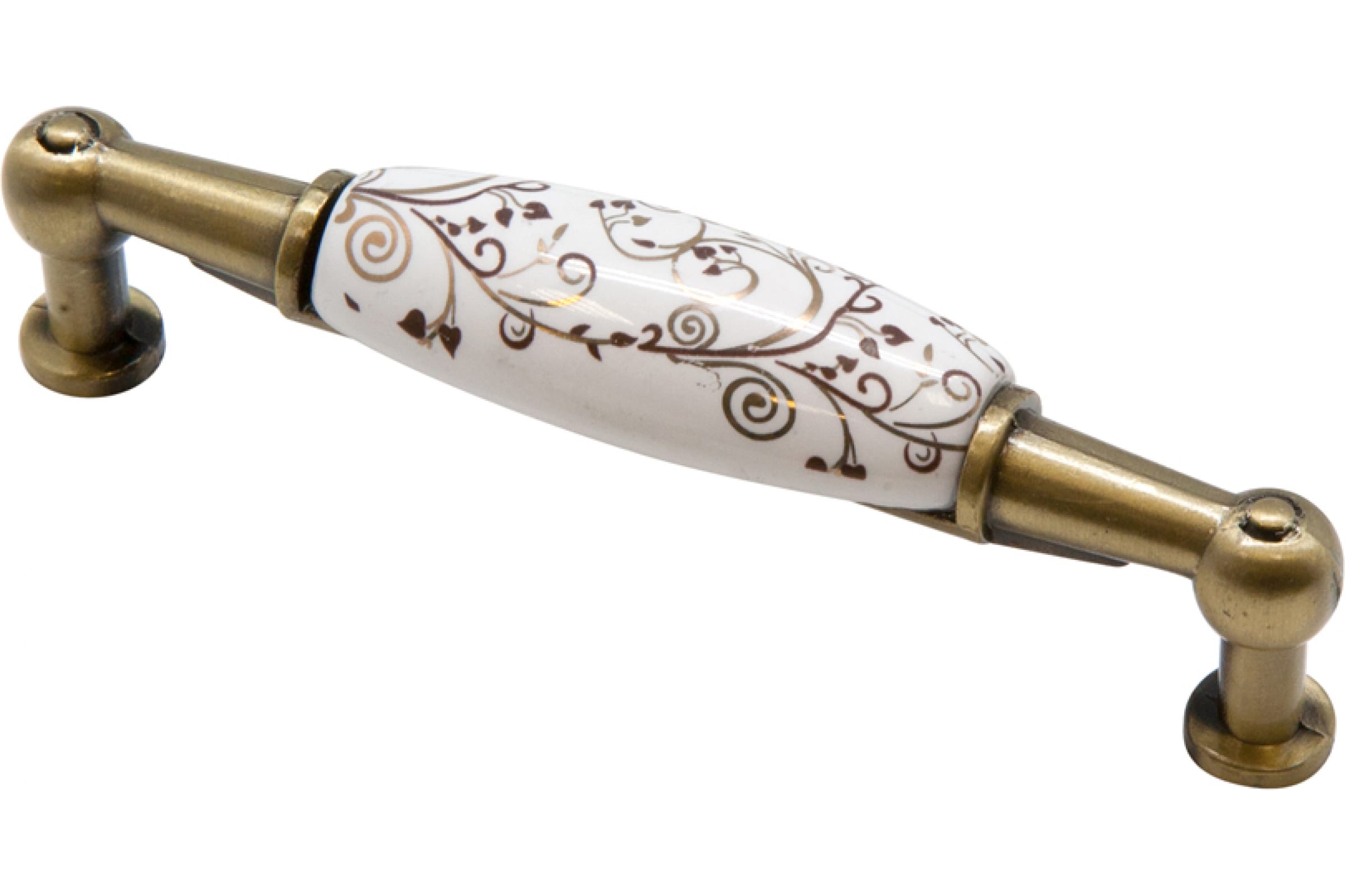 Ручка-скоба с фарфором, 96 мм, бронза  SF01-04-96 BA