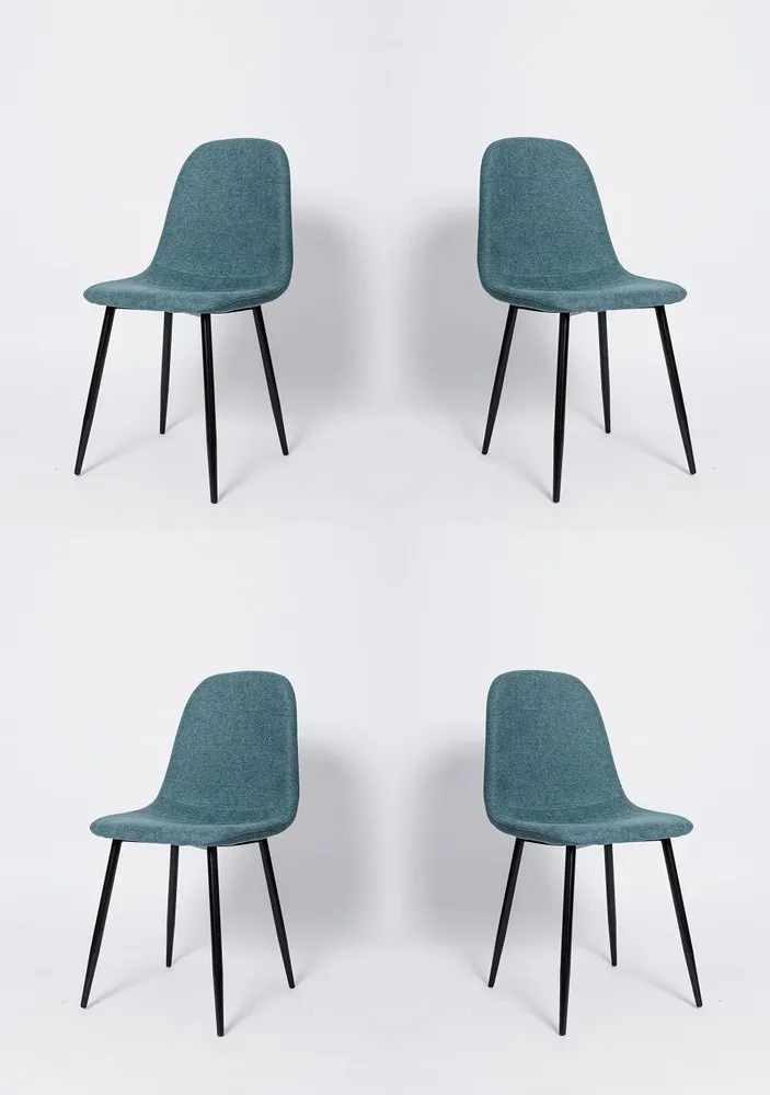 Комплект стульев для кухни La Room XS2441, 4 шт, морская волна, ткань