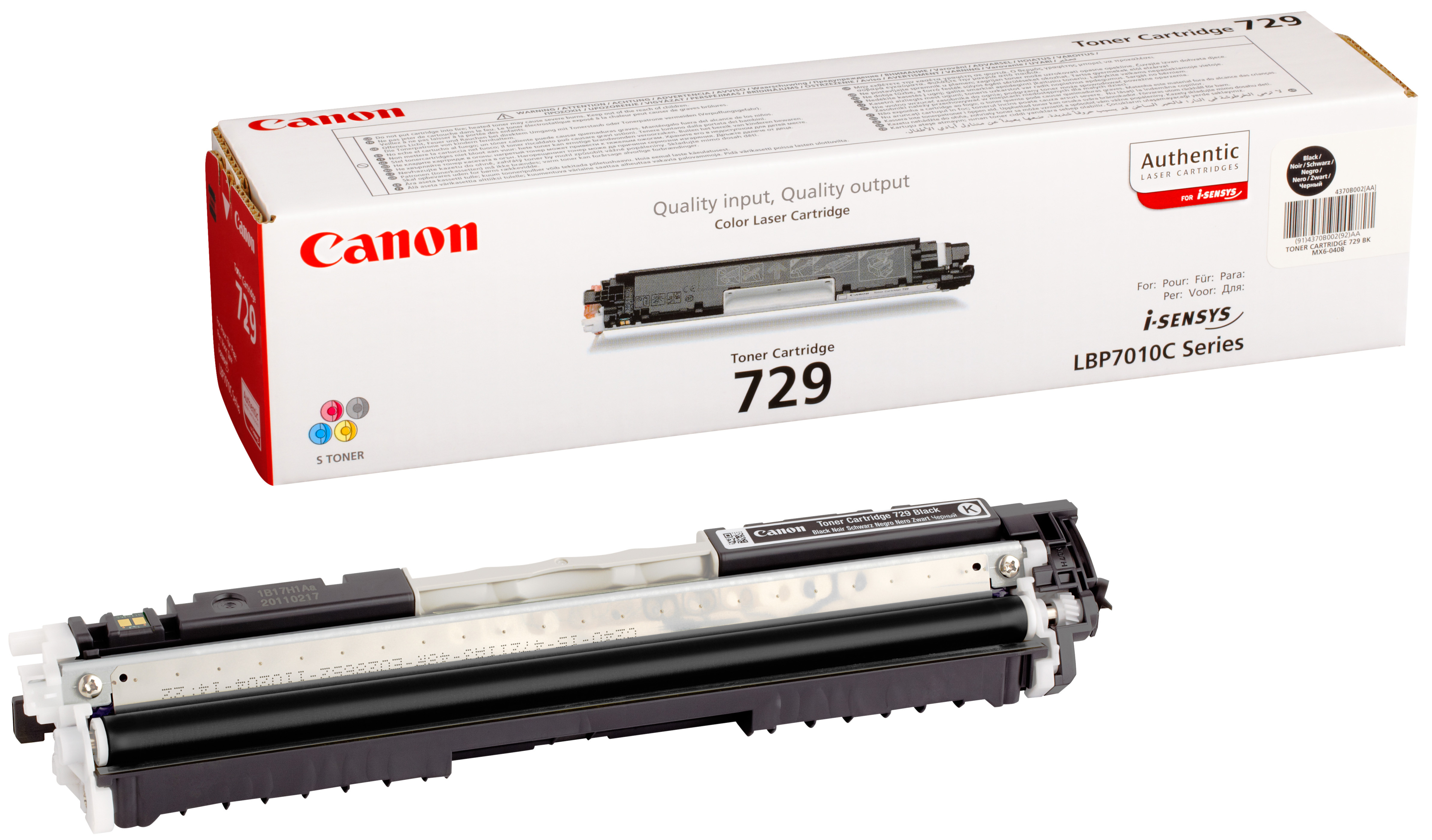 Картридж для лазерного принтера Canon 729 BK черный, оригинал