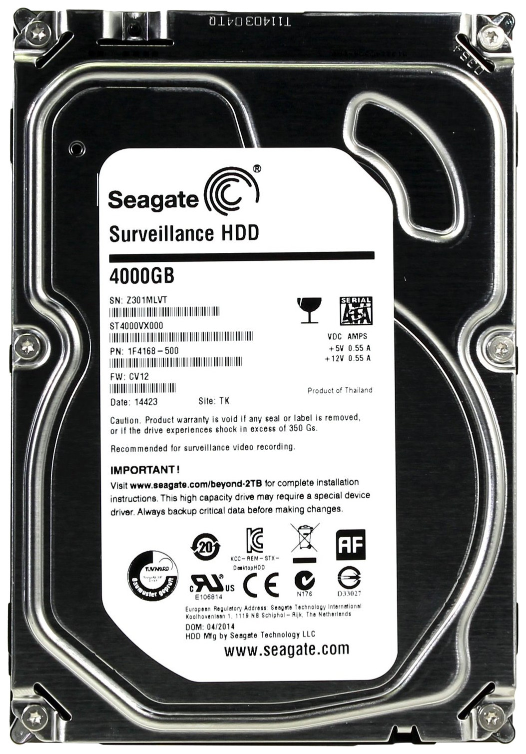 Жесткий диск Seagate Surveillance 4ТБ (ST4000VX000)