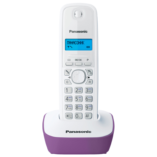 DECT телефон Panasonic KX-TG1611RUF белый, фиолетовый