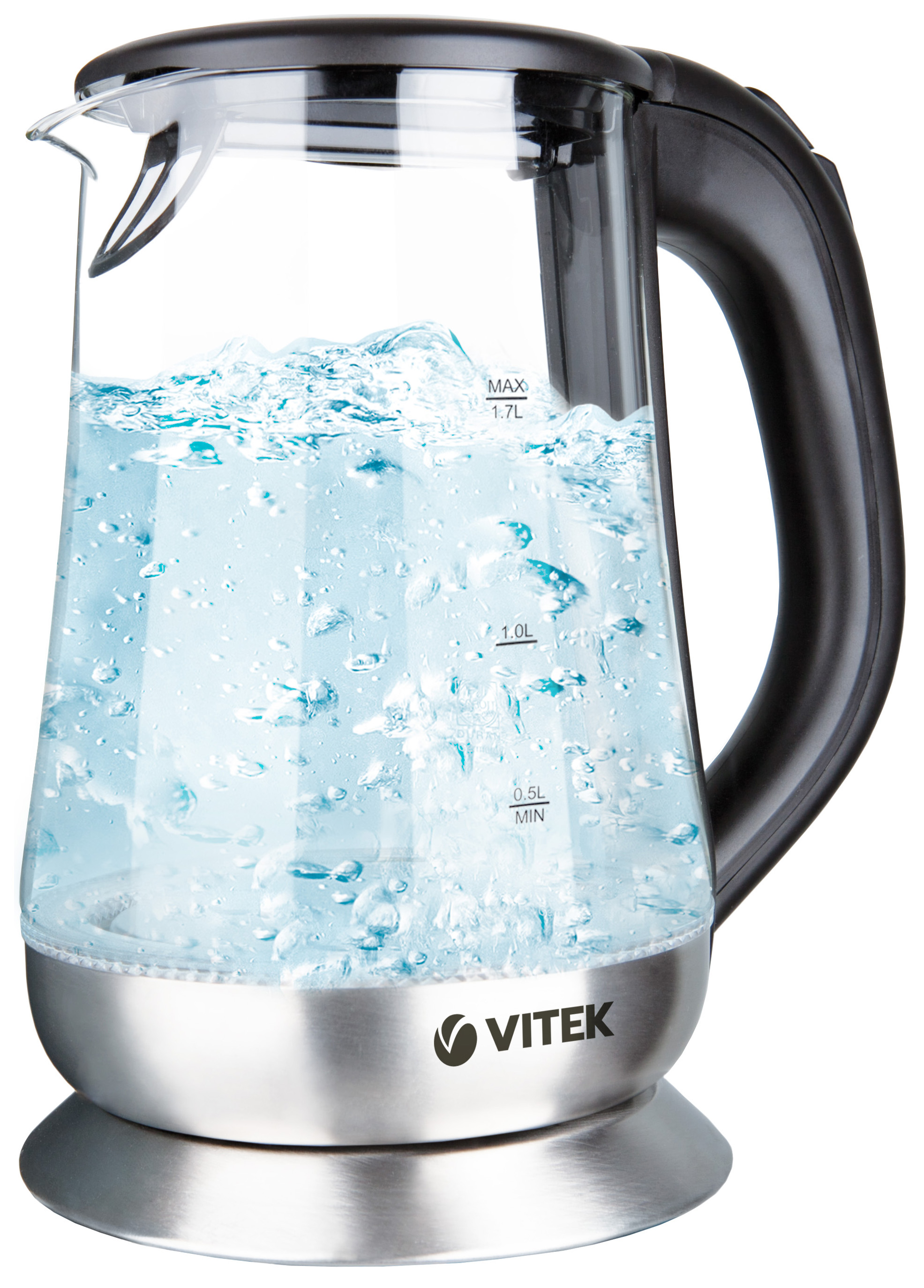 Чайник электрический VITEK VT-7036 1.7 л серебристый, черный