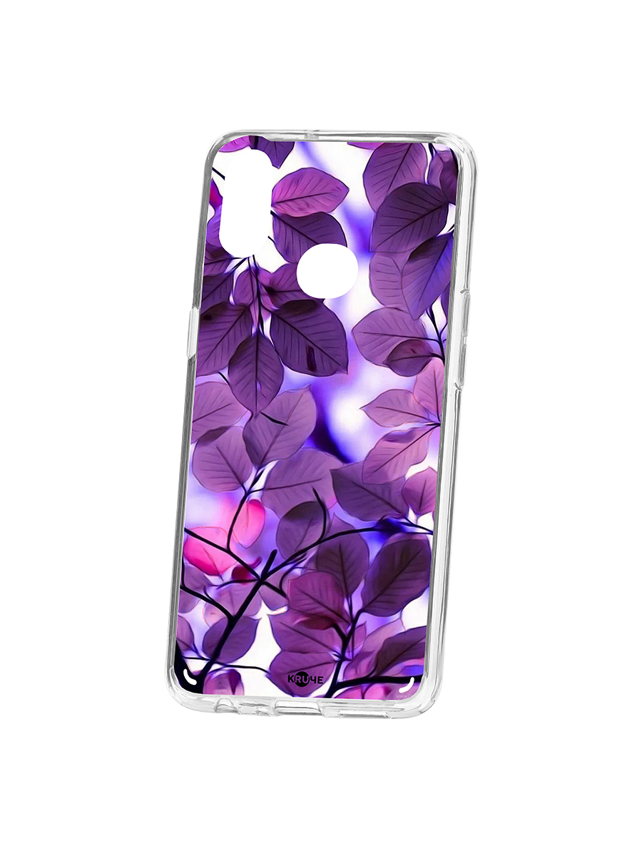 Чехол на Samsung Galaxy A10S Kruche Print Purple leaves