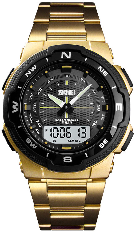 Наручные часы мужские SKMEI 1370GGBBW золотистые