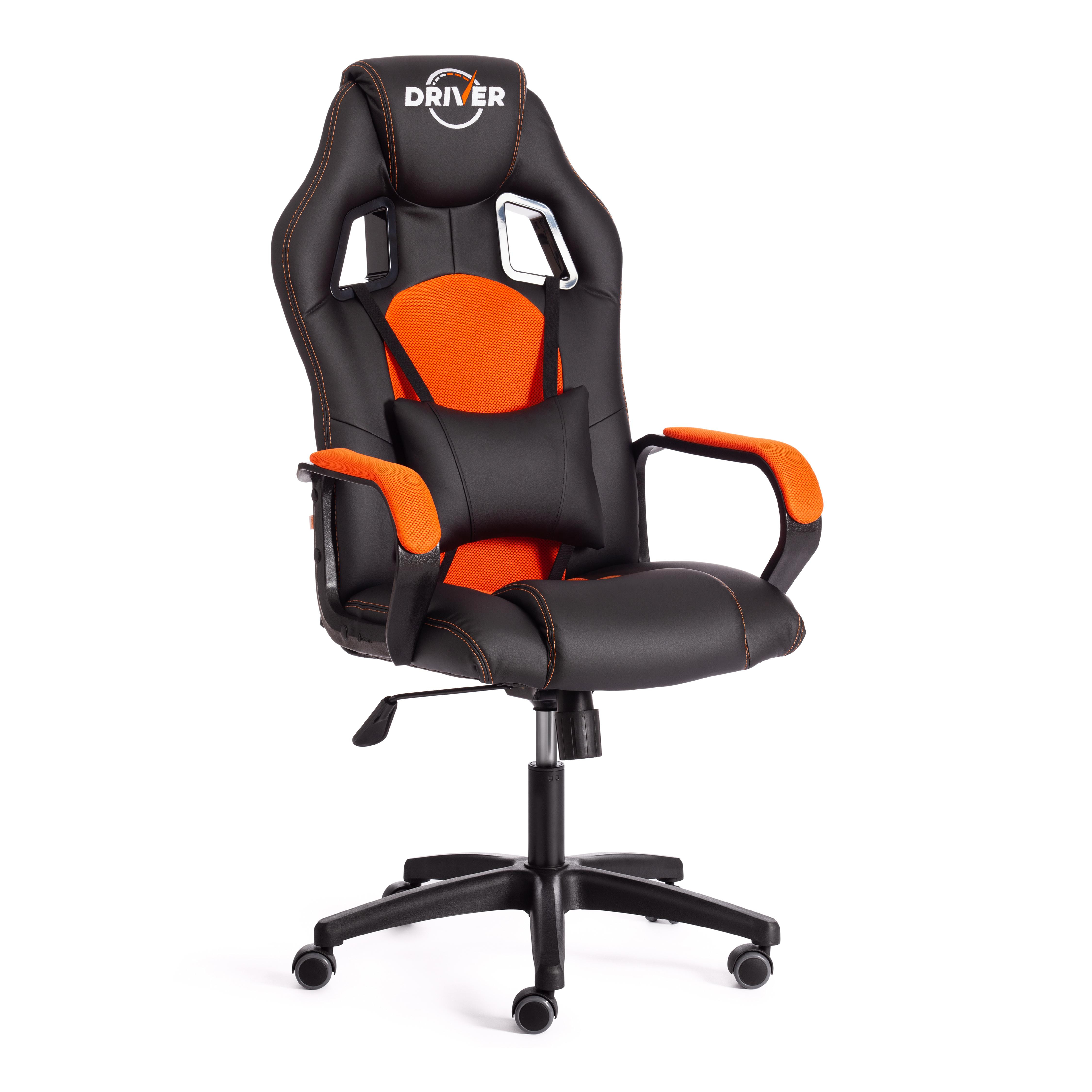 Кресло игровое компьютерное геймерское для пк Tetchair DRIVER черный оранжевый