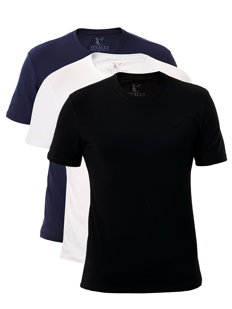 Комплект футболок мужских VITACCI TSV001 черных 44 RU