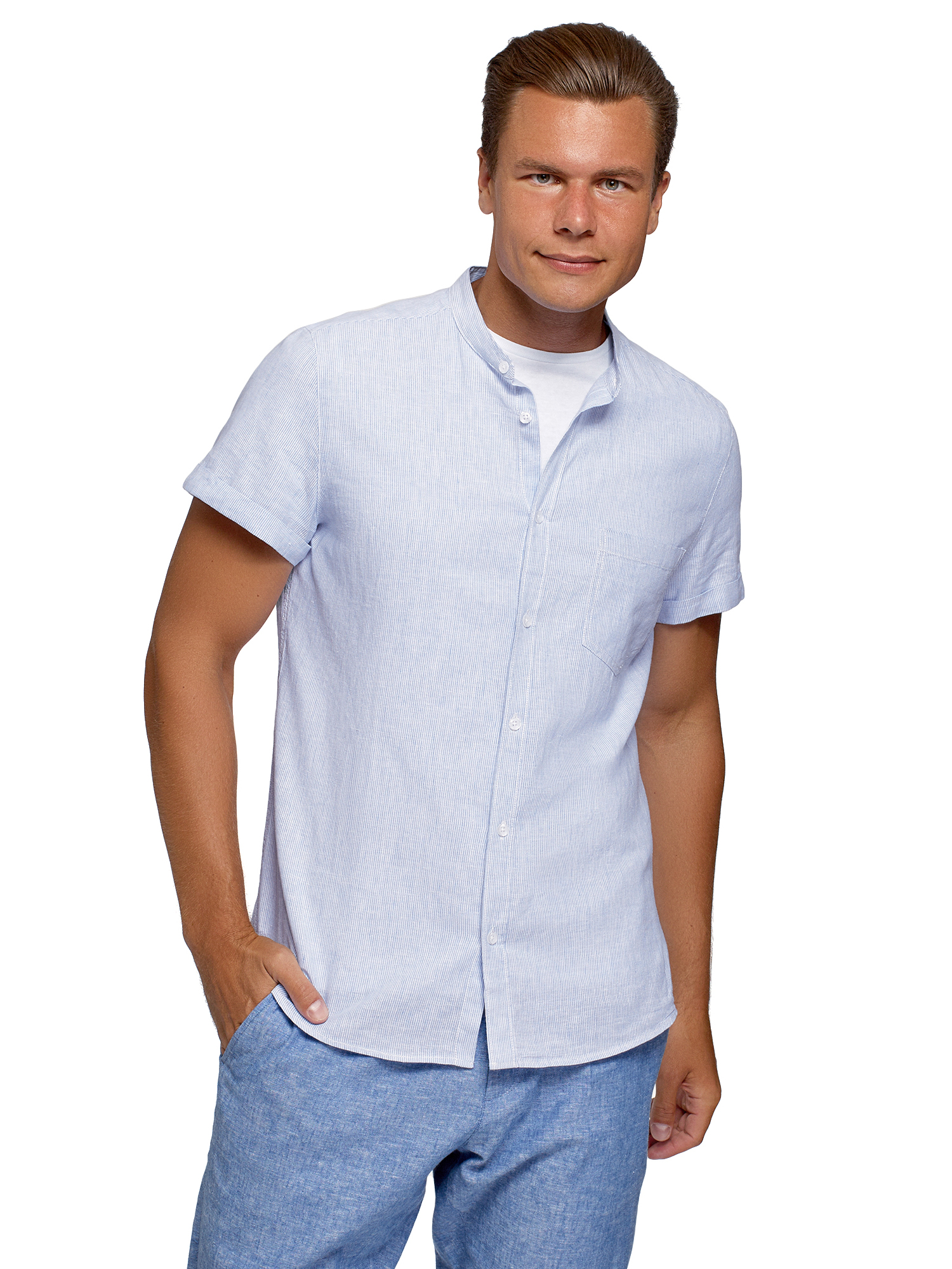 Рубашка мужская oodji 3L420005M-1 белая 2XL