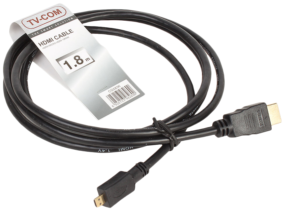Кабель TV-COM HDMI - Micro HDMI 1,8м Black (CG583K)