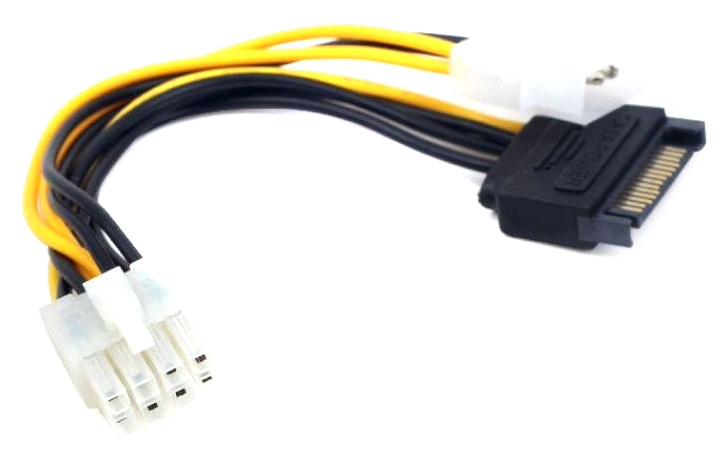 Разветвитель питания Cablexpert CC-PSU-82, Molex+SATA->PCI-Express 8pin