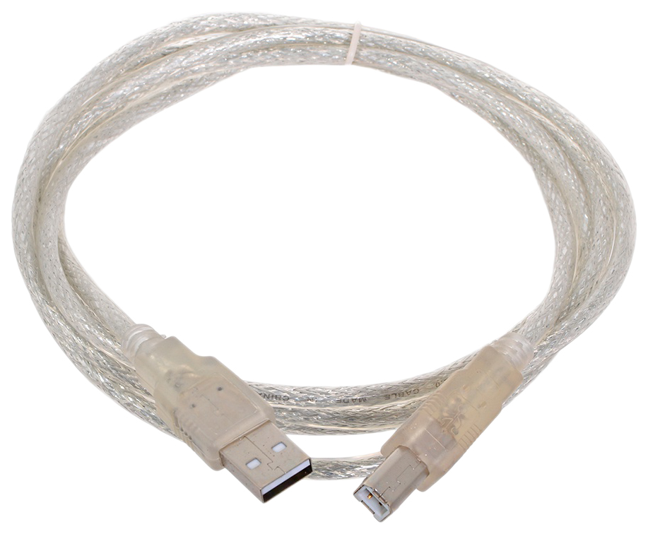 Кабель Telecom USB A-USB B, M-M 1,8м Transparent (VUS6900T-1.8MTP)