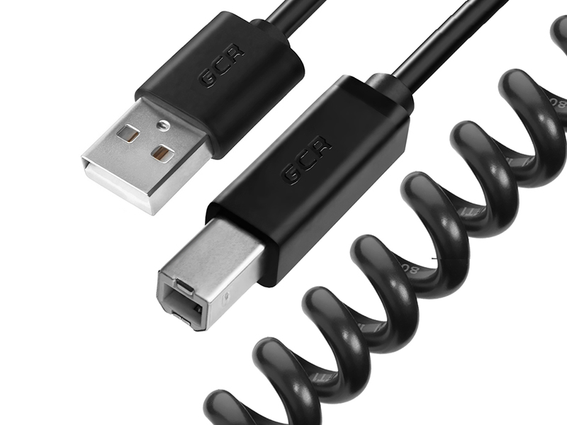 Аксессуар GCR USB 2.0 AM - BM 5m Black GCR-UPC0M-AA2S-2.0m