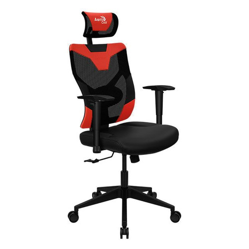 Кресло игровое AEROCOOL Guardian, черный/красный [guardian champion red]