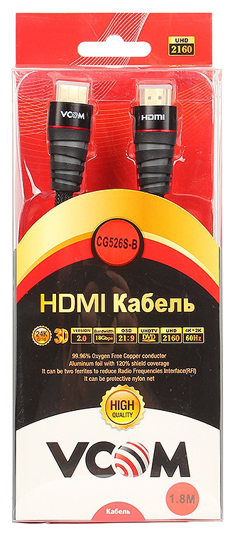 Кабель VCOM HDMI - HDMI 1,8м Black (CG526S)