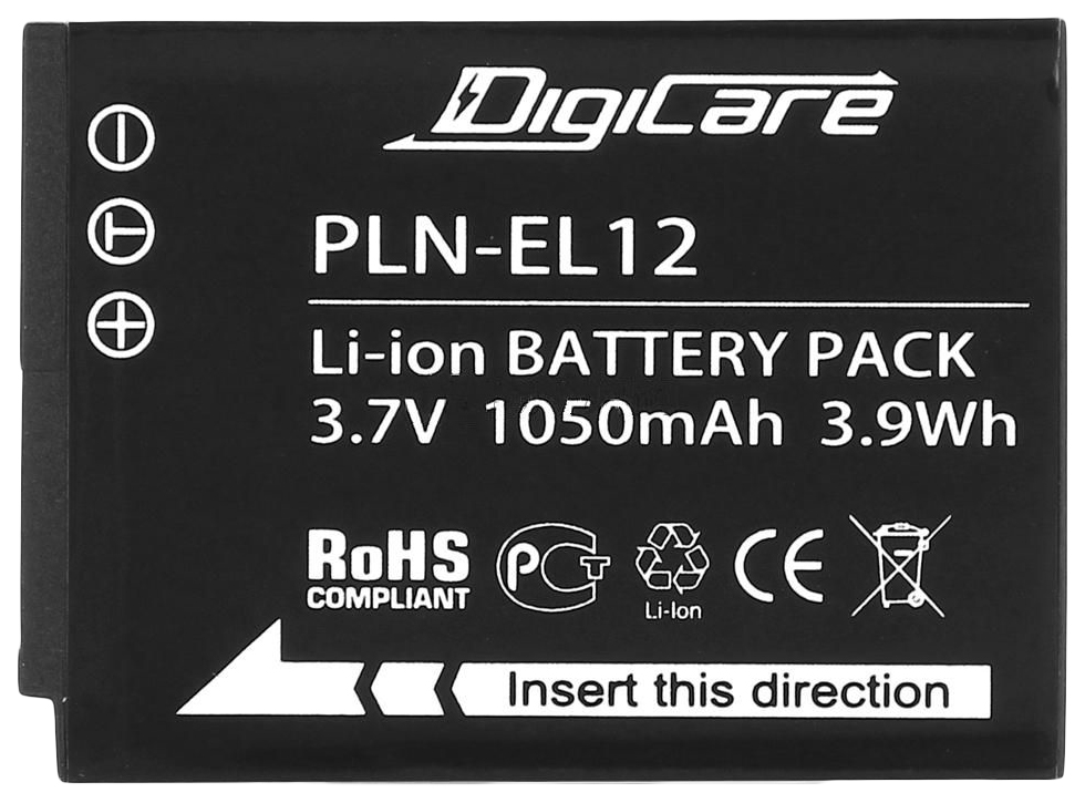 Аккумулятор для цифрового фотоаппарата DigiCare PLN-EL12