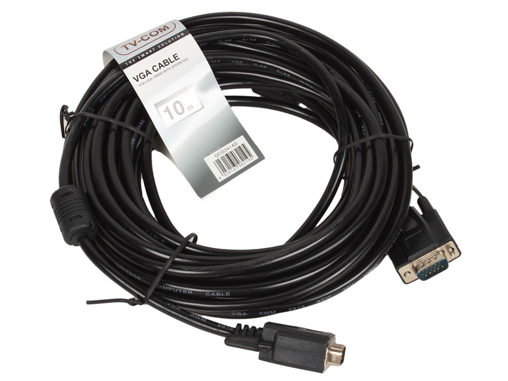 Кабель TV-COM VGA-VGA, M-M 10м Black (QCG120H-10M)